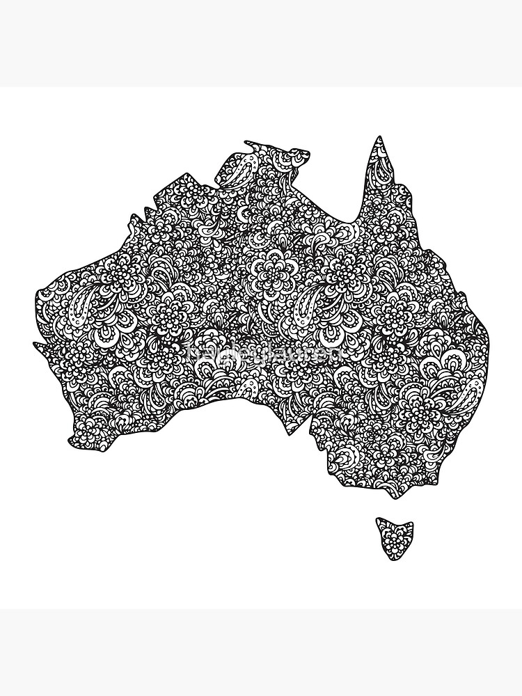 "Australia Zentangle Illustration by Hayley Lauren Design " Poster by ...
