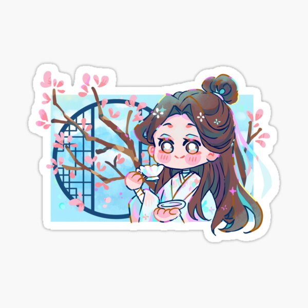 "xie lian chibi window set 2/4" Sticker by Mylunechi-shop | Redbubble