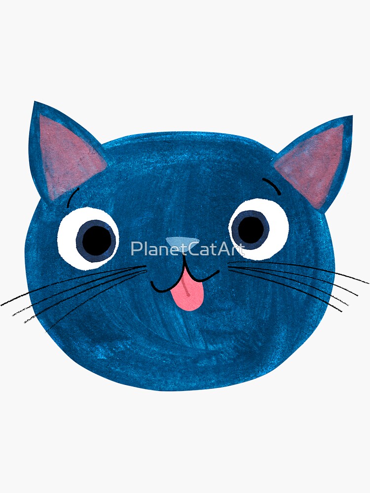 "Silly Billy Kitty" Sticker for Sale by PlanetCatArt | Redbubble