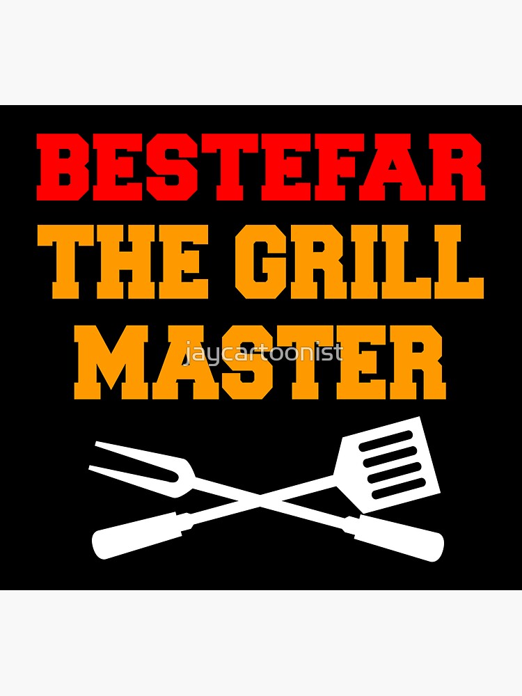 "Bestefar The Grill Master Grilling Norwegian Grandfather" Sticker for ...