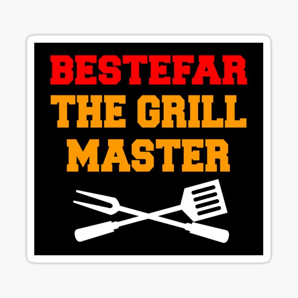 "Bestefar The Grill Master Grilling Norwegian Grandfather" Sticker for ...