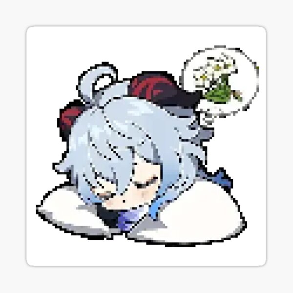 Sticker « Genshin Impact - Émote Ganyu Dreaming Pixel », par ...