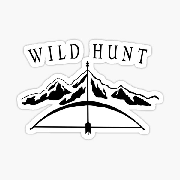 "Wild Hunt logo with mountain, bow and arrow" Sticker for Sale by Sul ...
