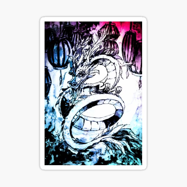 "Dragon, edited watercolour drawing by Marina Daniluka" Sticker for ...