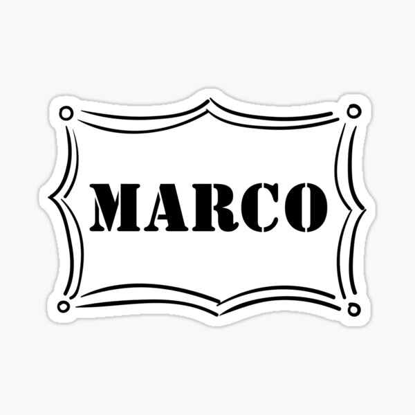 "Font Name Marco" Sticker for Sale by NameMatters | Redbubble