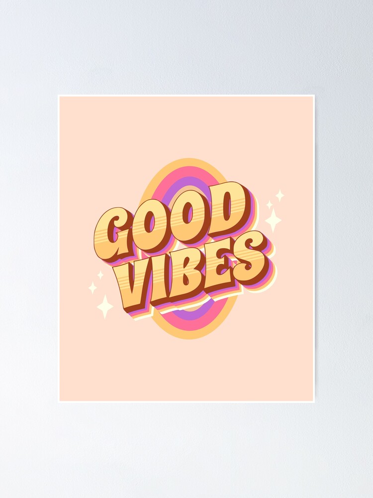 "Good Vibes Retro Rainbow" Poster for Sale by Sarssal | Redbubble