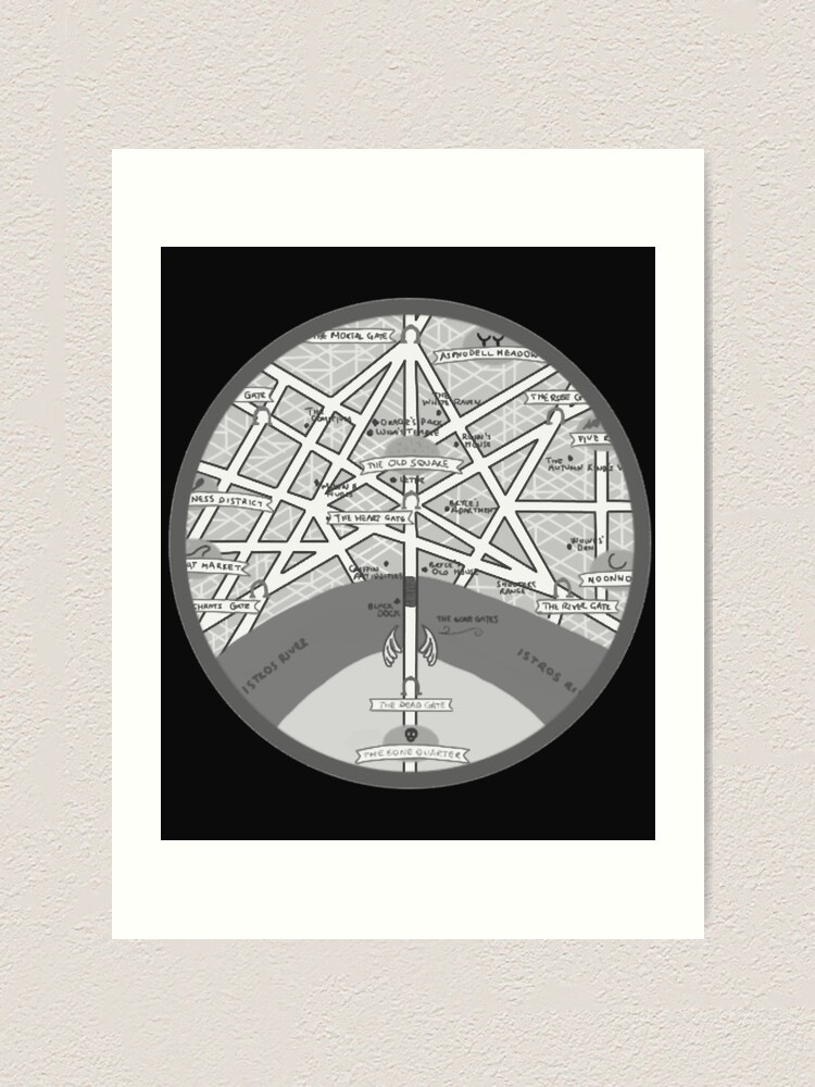 "Lunathion Map - Crescent City" Art Print for Sale by TheLibraryClose ...