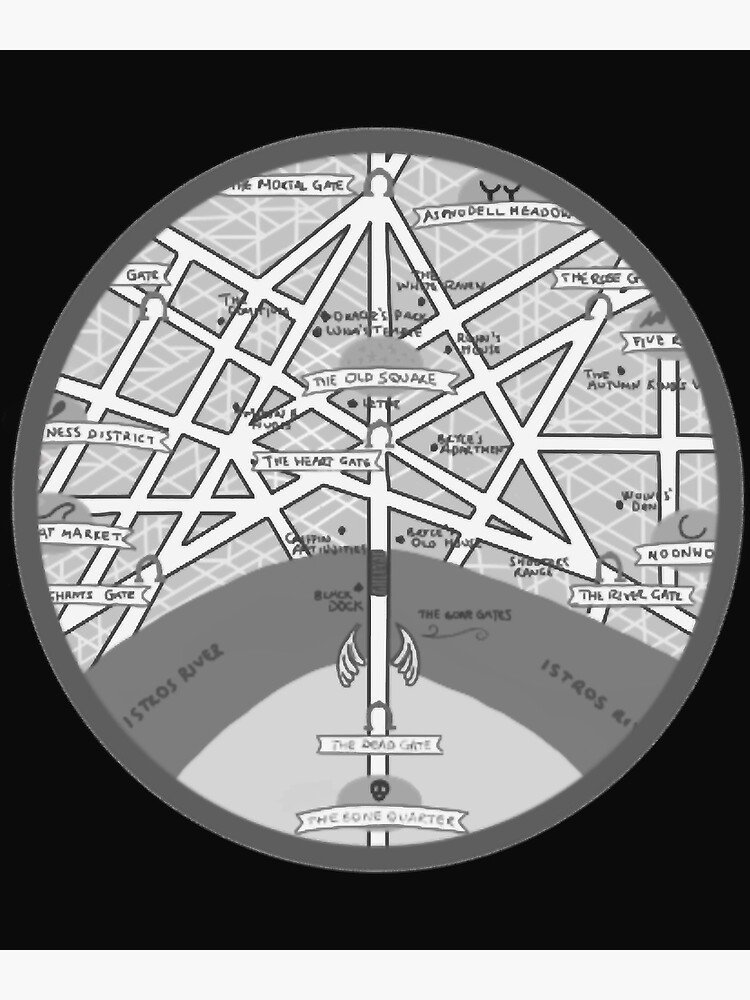 "Lunathion Map - Crescent City" Art Print for Sale by TheLibraryClose ...