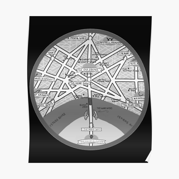 "Lunathion Map - Crescent City" Poster for Sale by TheLibraryClose ...