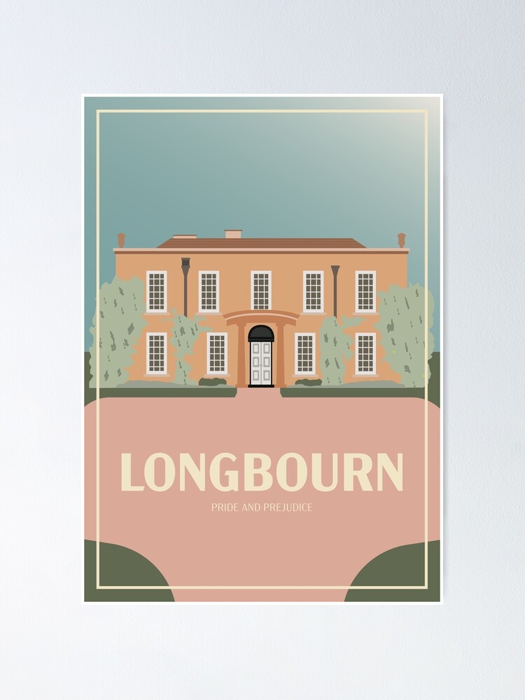 Póster «Art Deco Longbourn de Orgullo y prejuicio Ilustración» de ...