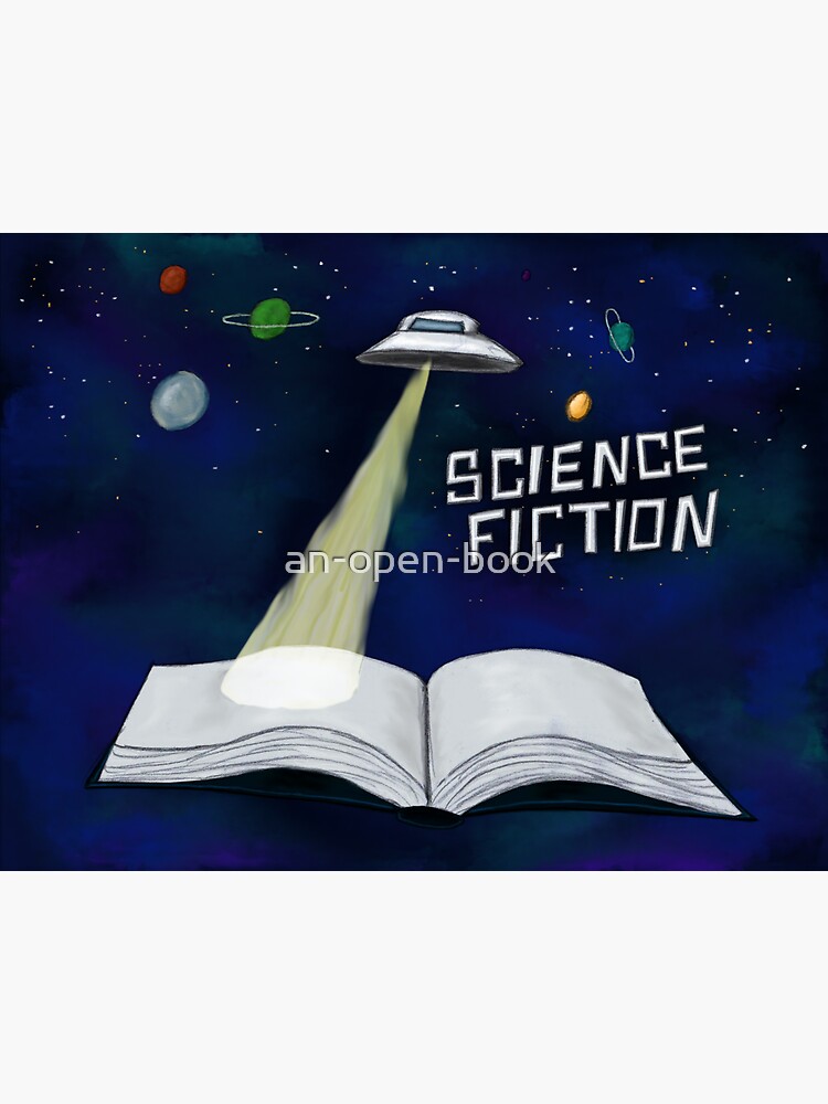 "Science Fiction Book" Sticker for Sale by an-open-book | Redbubble
