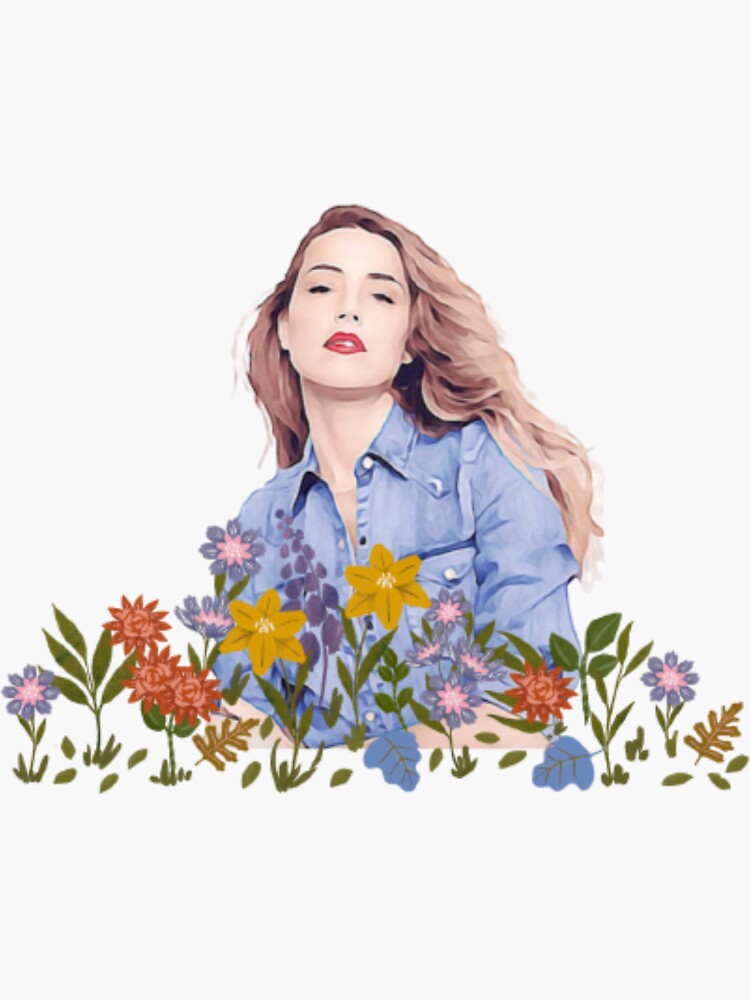 "Amber Heard watercolour florals" Sticker for Sale by raloinn | Redbubble