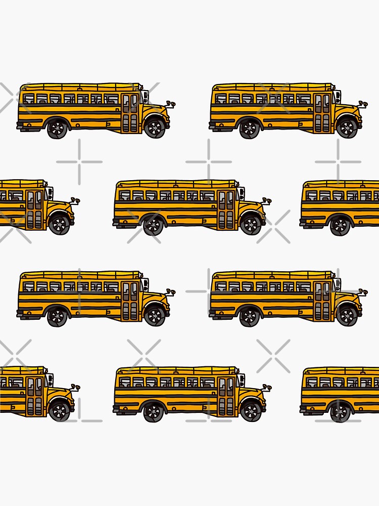 "Yellow school bus" Sticker for Sale by lalashellsArt | Redbubble