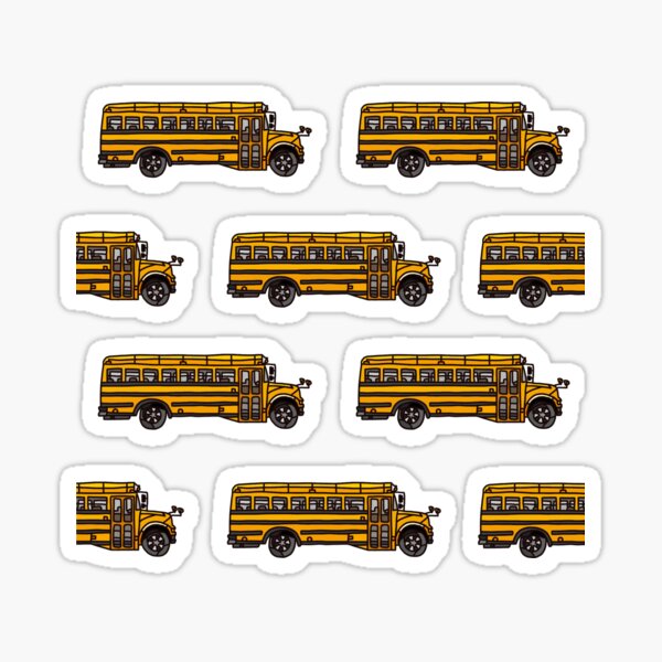 "Yellow school bus" Sticker for Sale by lalashellsArt | Redbubble