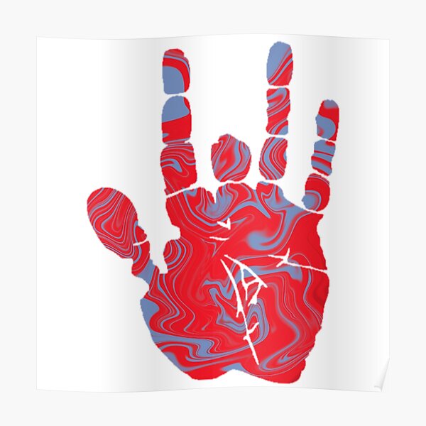 "Red and Blue Swirl Jerry Hand " Poster for Sale by jessicaleah15 ...