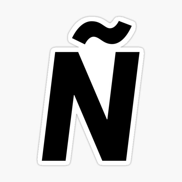 "Letter Ñ Word ññ letra eñe enie" Sticker for Sale by ZooOfArt | Redbubble