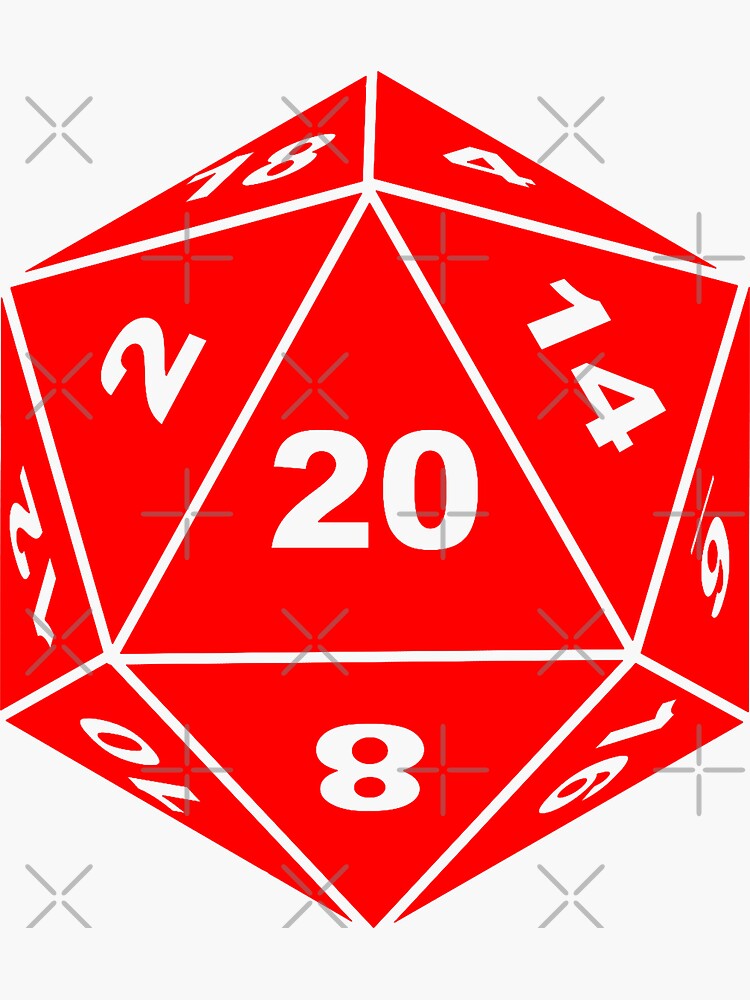 "D20--Red" Sticker for Sale by SCHPiDAUU | Redbubble