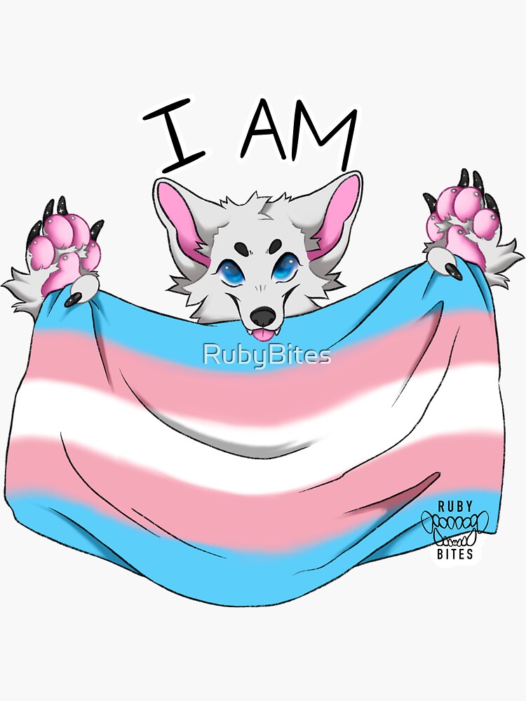 I am (Trans)” Pride Sticker" Sticker for Sale by RubyBites | Redbubble