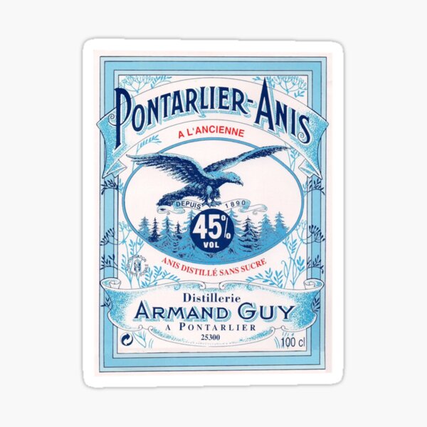 "pontarlier anise " Sticker for Sale by LarryBurnha | Redbubble