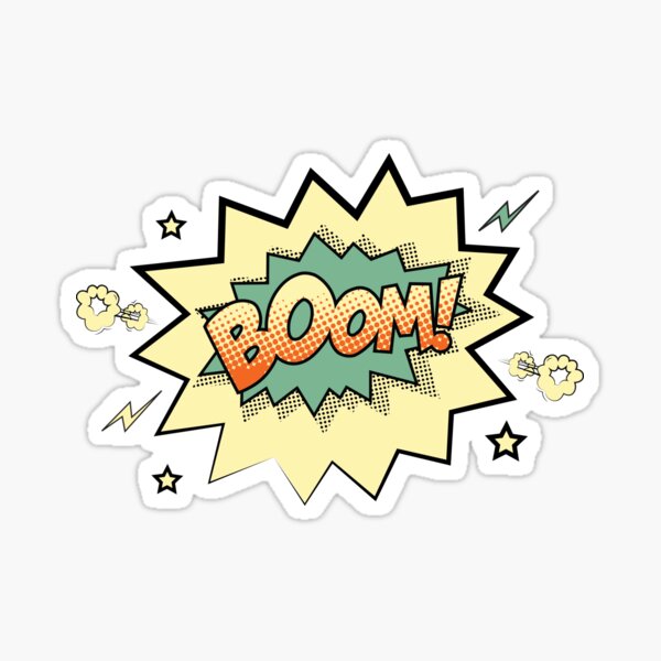 "Boom!" Sticker by pepitapulgoncit | Redbubble