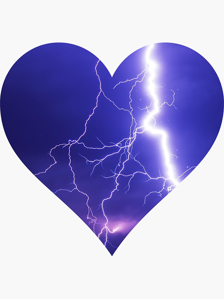 "Lightning Purple Heart" Sticker for Sale by kaelvercorian | Redbubble