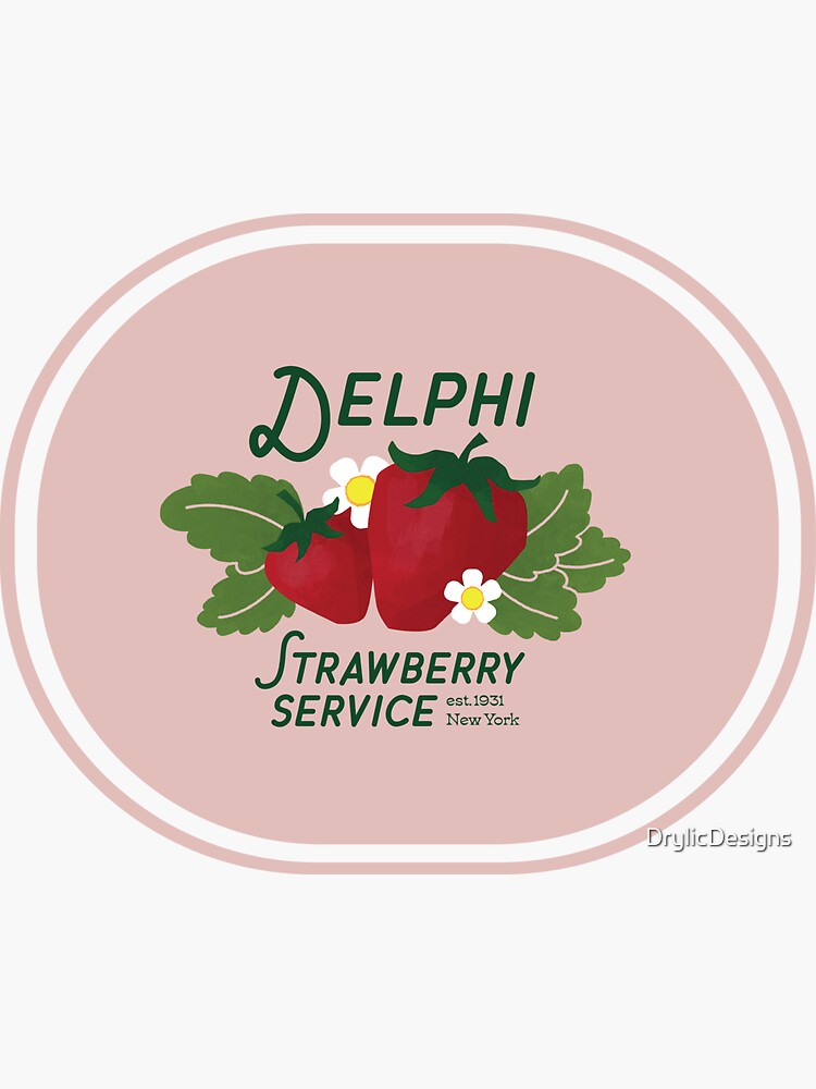 "Delphi Strawberry Service" Sticker for Sale by DrylicDesigns | Redbubble