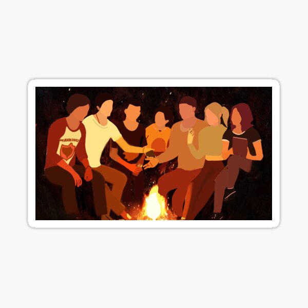 "the quarry characters campfire" Sticker for Sale by Multimedia By ...