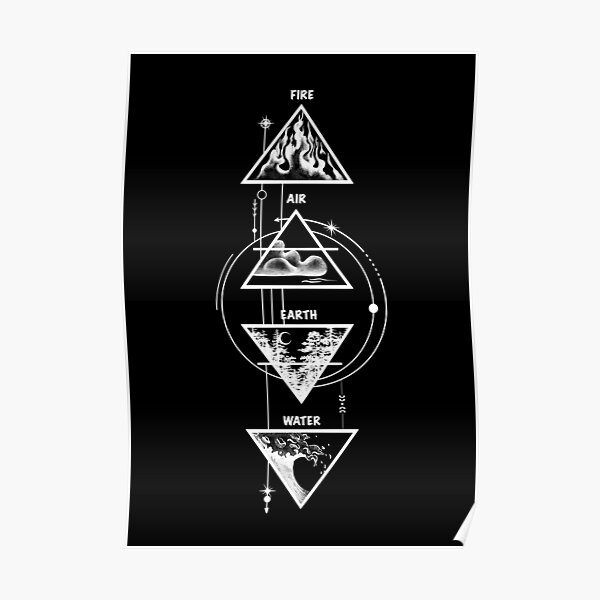 "The four elements white " Poster for Sale by Sitenkovamary | Redbubble