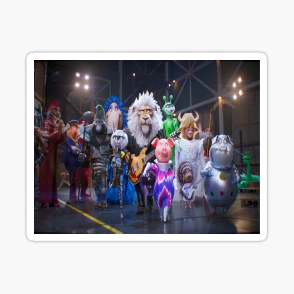 "Characters from the movie Sing 2" Sticker for Sale by Wo-Store | Redbubble