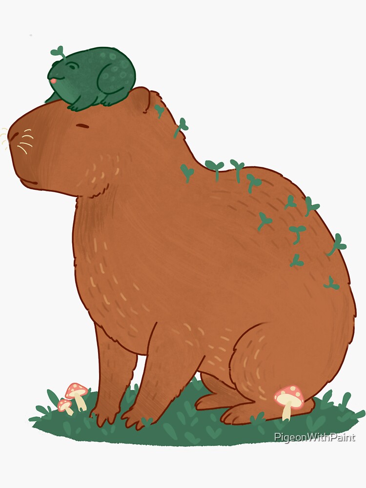 "Capybara and frog 2.0" Sticker for Sale by PigeonWithPaint | Redbubble