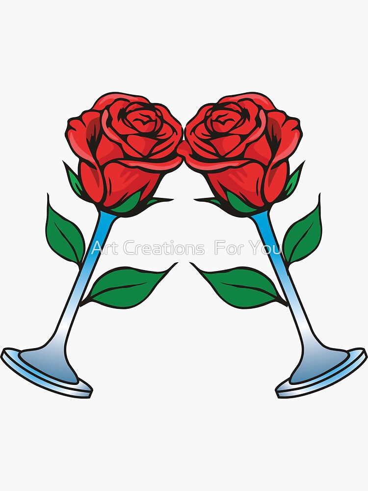 "glass of wine, red rose wine" Sticker for Sale by aleynanuhveren ...
