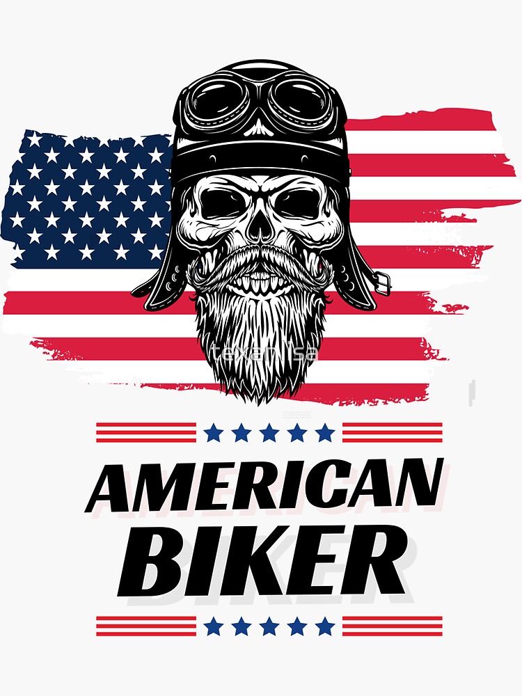 "American Biker" Sticker for Sale by texanlisa | Redbubble