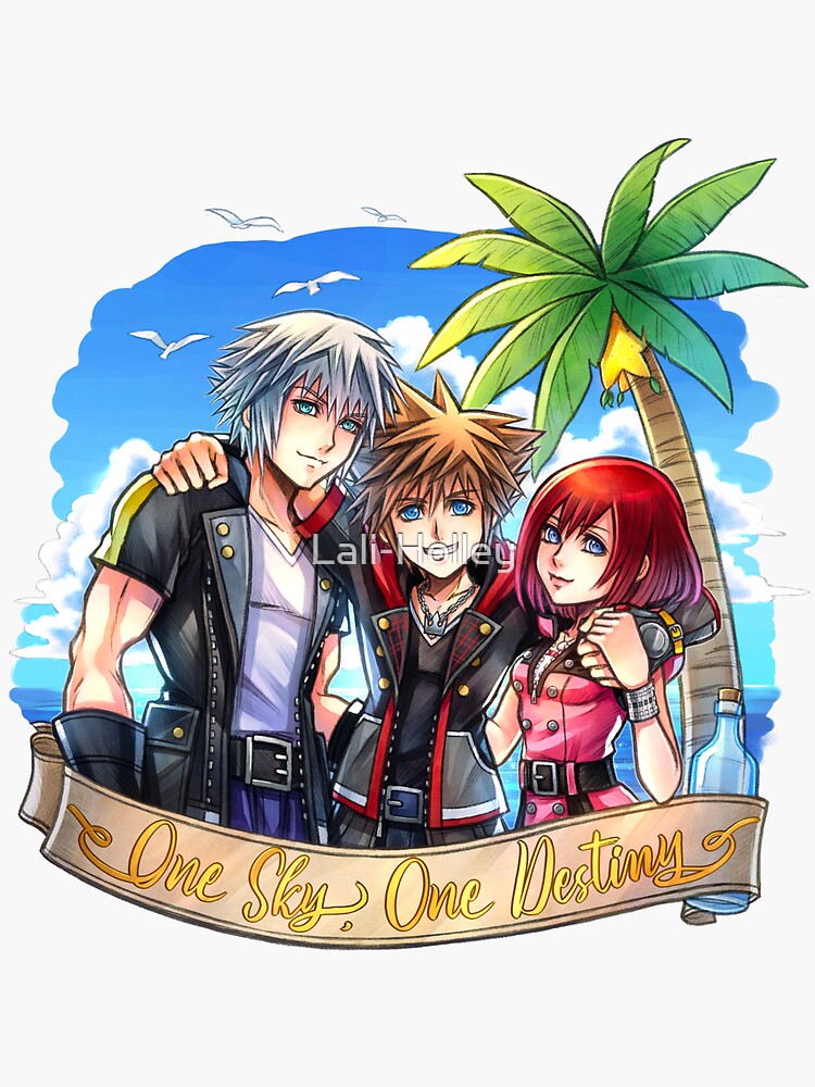 "Sora Riku Kairi One Sky One Destiny Trio Kingdom Hearts 3" Sticker by ...