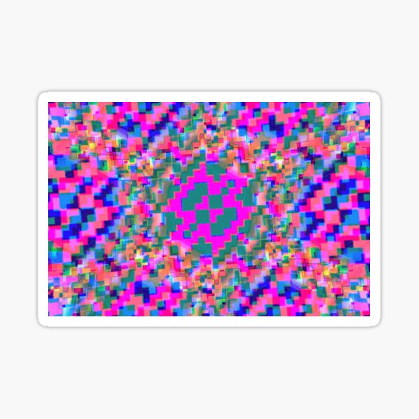 "Abstract Blue, Pink & Green Fractal Stencil" Sticker for Sale by SXW ...