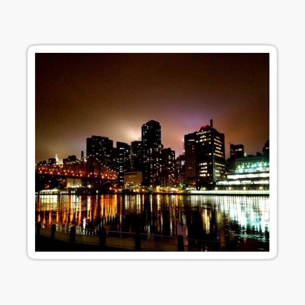 "Manhattan city view" Sticker for Sale by vawnbillionaire | Redbubble