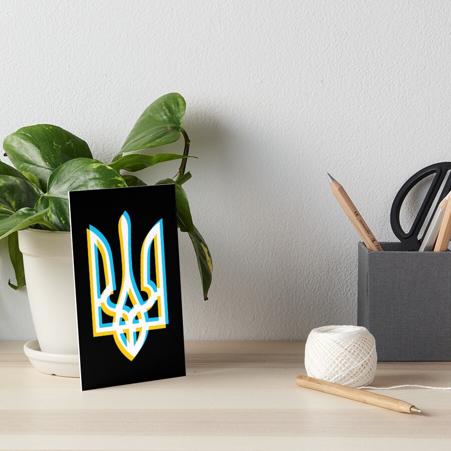 "Overlapping two-colored tryzub" Art Board Print by goldengallery ...