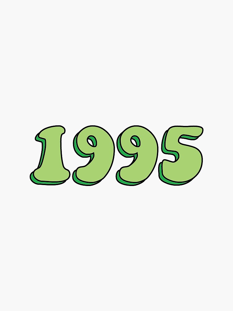 "Green 1995 Sticker" Sticker for Sale by morgan1205 | Redbubble