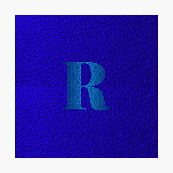 "Royal Blue Alphabet Letter R on Royal Blue Leather Skin" Photographic ...