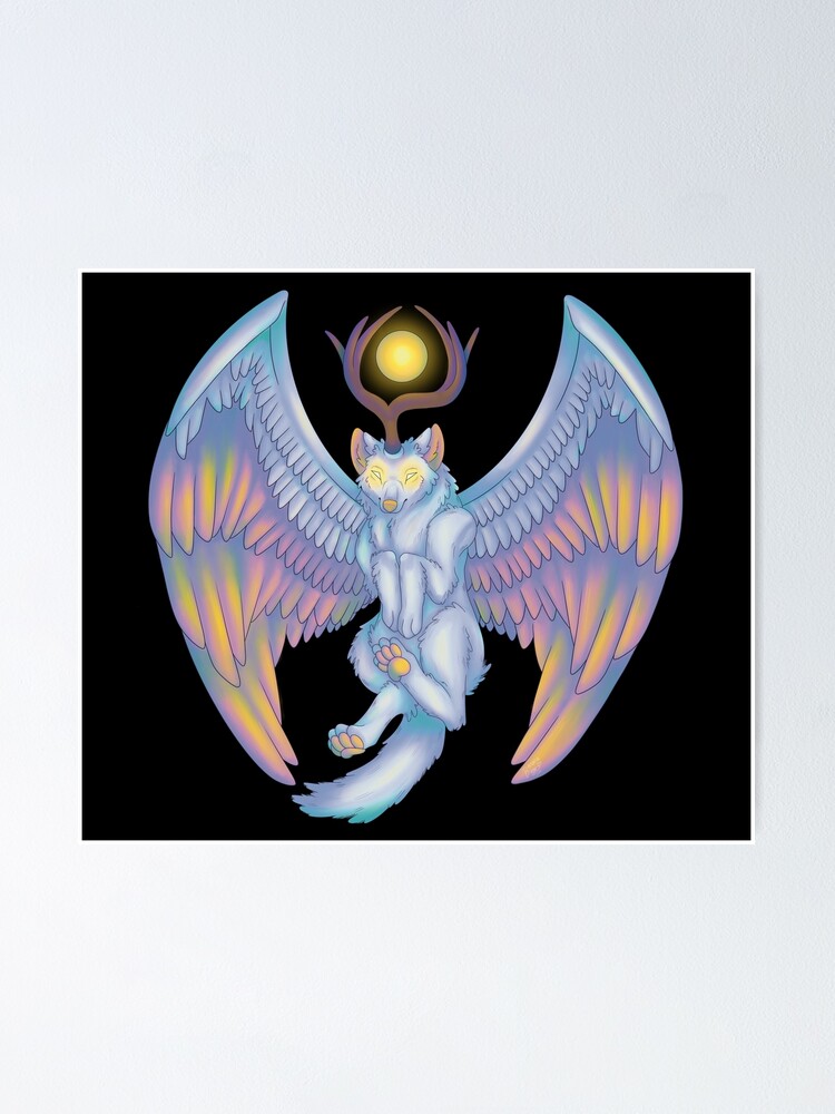 " Sun Wolf (Black)" Poster for Sale by BananaBearDraws | Redbubble