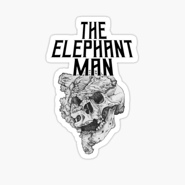 "Joseph "The Elephant Man" Merrick Skull " Sticker for Sale by ...