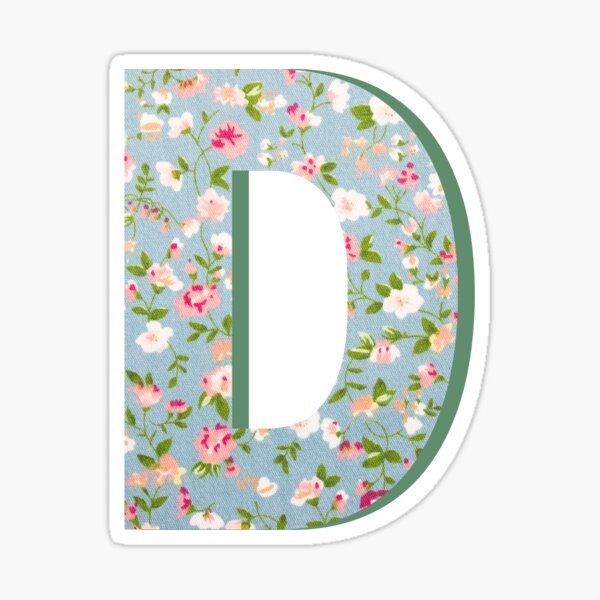 "Letter D Initial Blue Floral Print" Sticker for Sale by Thatgirlemu ...