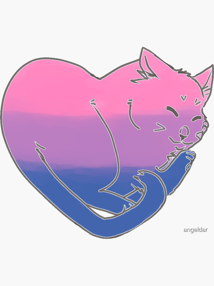 "Bisexual Cat Heart Pride Flag" Sticker for Sale by angeldar | Redbubble