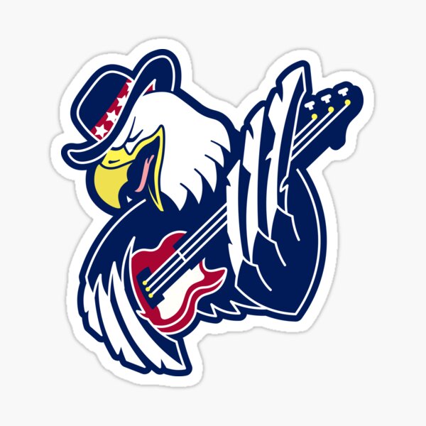 "Freebird | Eagle Playing Guitar" Sticker for Sale by skraps-ink ...