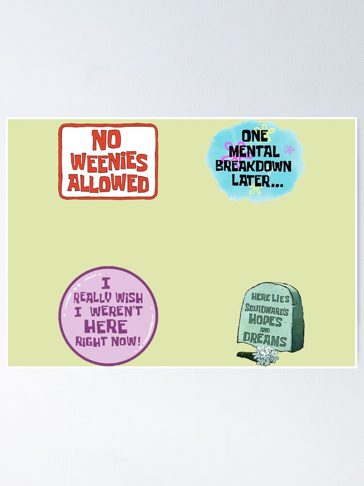 "Spongebob Signs Pack " Poster for Sale by NicoleMATTHIES | Redbubble