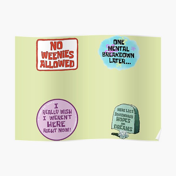 "Spongebob Signs Pack " Poster for Sale by NicoleMATTHIES | Redbubble