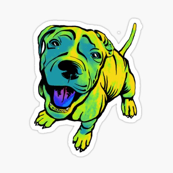 "Happy Fido in Green" Sticker for Sale by FraseTises | Redbubble