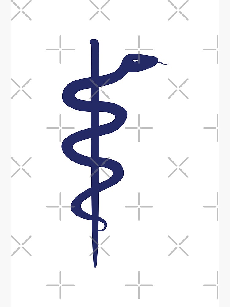 "Rod of Asclepius Navy Silhouette" Art Board Print for Sale by artsy ...