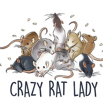 "Crazy Rat Lady" Sticker for Sale by DuzeKubki | Redbubble