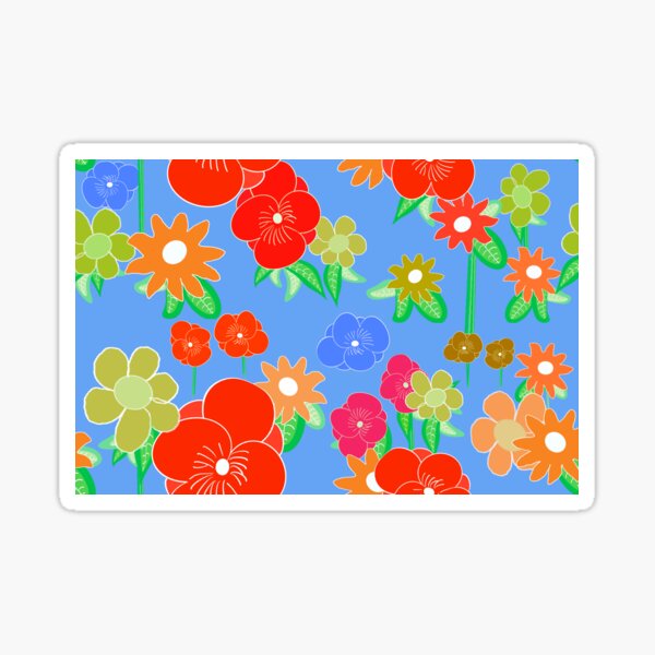"Soft Blue Sky with Flowers" Sticker for Sale by LivingDaylight1 ...