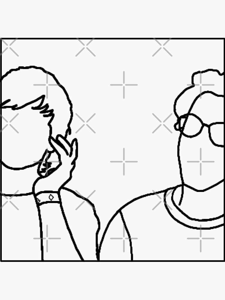 "larry line art design H.S + L.T" Sticker for Sale by rynnyrose03 ...